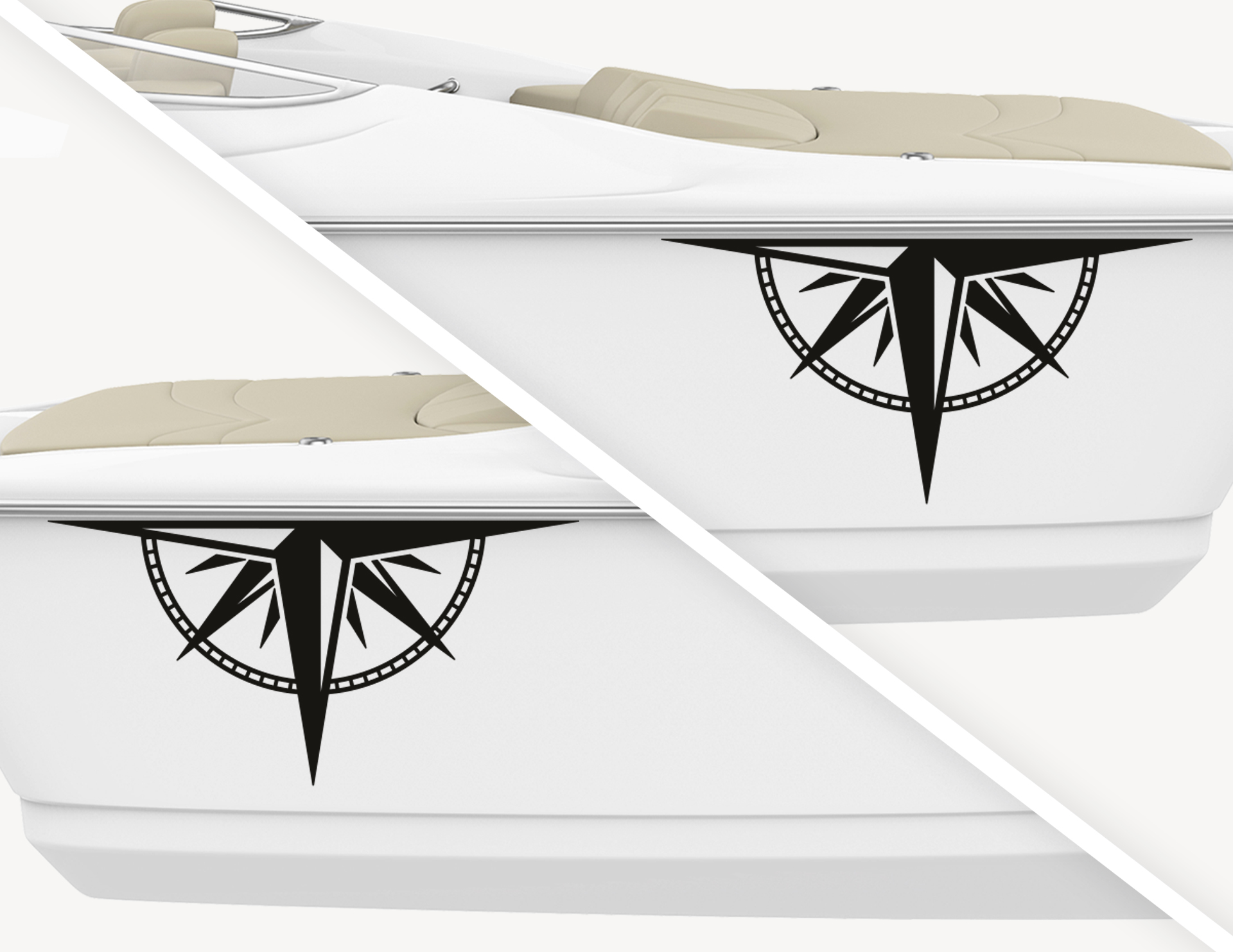 Bootsaufkleber Split Compass