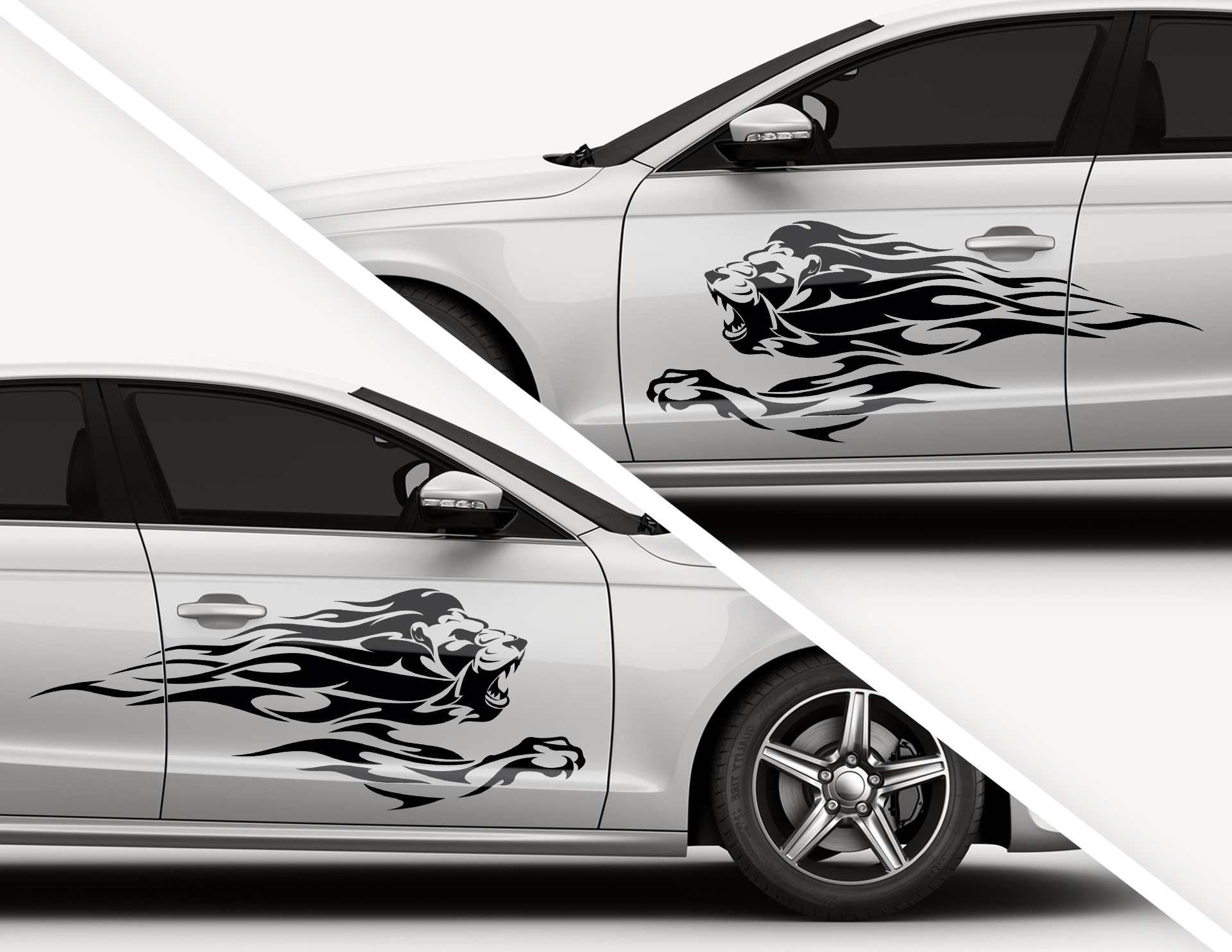 Autoaufkleber Flaming Lion