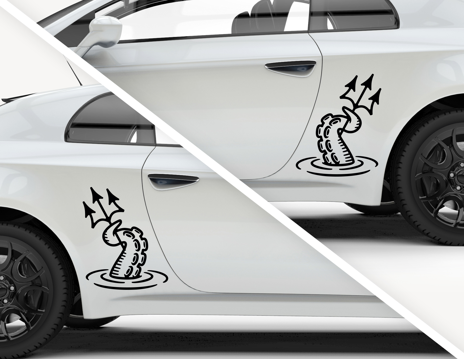 Autoaufkleber Kraken Dreizack